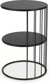 Kulatý konferenční stolek RODA z kovu s policí, 52 cm