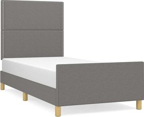 Rám postele bez matrace tmavě šedý 90 x 200 cm textil 3124945
