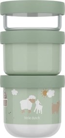 Světle zelené plastové dětské svačinové boxy v sadě 3 ks Little Farm – Mepal