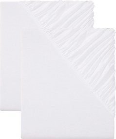 Livarno home Sada žerzejových napínacích prostěradel, 90-100 x 200 cm, 2dílná (bílá)