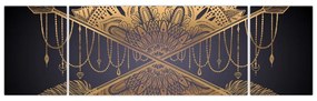 Obraz - Zlatá mandala s šípy (170x50 cm)