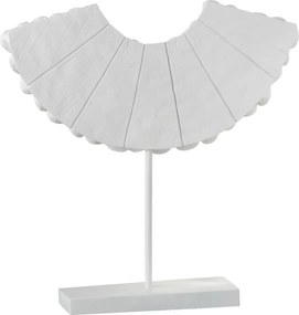 Bílá dekorace mušle na noze - 34*10*34 cm