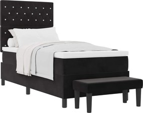 Postel s boxspringem s čelo Černá 190 x 90 cm samet 3344416