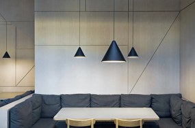 Flos F6487030 String Light Cone head, svítidlo s 12m dlouhým kabelem, 21W LED 2700K, dotykové ovládání + bluetooth, černá, prům. 19cm