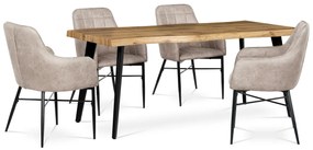 AUTRONIC Jídelní stůl, 180x90x75 cm, MDF deska, 3D dekor divoký dub, kov, černý lak HT-880 OAK