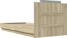 Rám postele s čelem dub sonoma 100 x 200 cm kompozitní dřevo 3209935