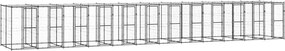 vidaXL Venkovní psí kotec se střechou ocel 29,04 m² [3082281] Barva: Černo-stříbrný