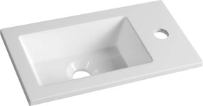 Aqualine Aqualine, Umyvadlo 40x22cm, litý mramor, bílá, LM420