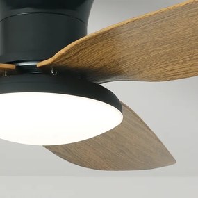 Brilagi-LED Stmívatelný stropní ventilátor LED/30W/230V 3000-6500K černá/hněd+DO