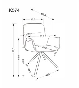 HALMAR K574 židle tmavě béžová