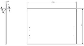 Mexen Rivel, koupelnová skříňka 100 cm s levým umyvadlem Otis, 1S, 1D, drážkovaná, bílá matná, 91A23-10047-3-BBFF01-W18L01