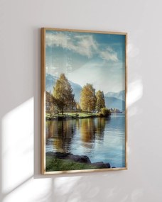 Oboustranný plakát Mlhavá Krajina / Podzimní Stromy | 30 x 42 cm | DP351303