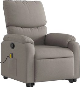 Zvedací masážní polohovací křeslo taupe textil 3204844