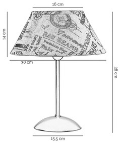ONLI - Stolní lampa MAIDA 1xE27/15W/230V 38 cm hnědá