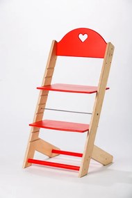 Lucas Wood Style rostoucí židle MIXLE -  přírodní/červená rostoucí židle MIXLE: Autíčko