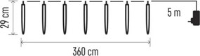 LED vánoční girlanda EMOS DCPC01 ZY2004 10x rampouch 3,6m 230V studená bílá
