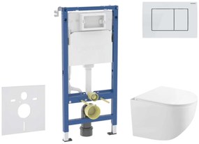 Geberit Duofix - Set předstěnové instalace, kompaktního klozetu Gaia a sedátka softclose, tlačítko Delta20, alpská bílá SANI11CA3153B
