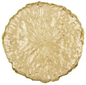 Skleněný talíř zlatý 158478