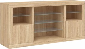 Příborník s LED osvětlením dub sonoma 142,5 x 37 x 67 cm 3209088