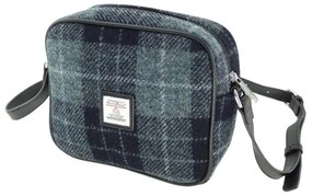 Kabelka Almond Harris Tweed - Grey Black Tartan