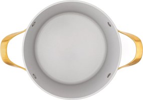 Elmich Nepřilnavý keramický hrnec Zen Ø 24 cm - krémovo zlatá