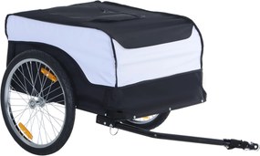 HOMCOM Ruční vozík s nosností 40 kg, skládací, bílo-černý, ocel a Oxford, 140x77x65cm, pro zahradu a dopravu