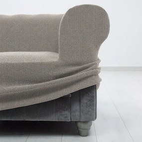 Super strečové potahy HARMONIA světle šedá taburet (40 - 60 cm)