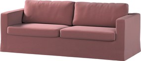 Potah na pohovku IKEA  Karlstad 3-místná, nerozkládací, dlouhý barva fialová látka sametová