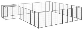 Psí kotec černý 20,57 m² ocel 3082228