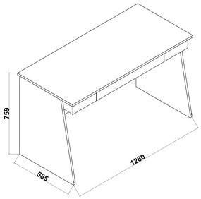 Psací stůl se zásuvkou Colin - dub kestína/šedá