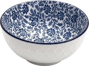 Keramická miska s modrým květinovým motivem - Ø 13*5 cm / 300 ml