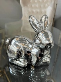Stříbrný keramický velikonoční zajíc 12cm