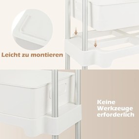 Costway 3 Tier Rolling Cart Multifunkční úložný vozík s odnímatelným krytem