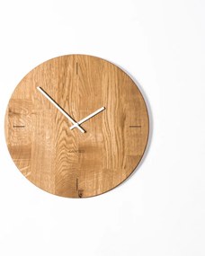Nástěnné hodiny Pure M, dubové dřevo, pálený ciferník 3, bílé ručičky