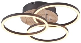 Černo-hnědé LED stropní svítidlo 43x43 cm Circle – Trio