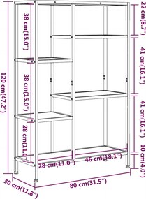 Knihovna 80 x 30 x 120 cm ocel a kompozitní dřevo 336357
