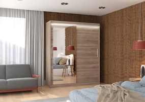 Posuvná skříň se zrcadlem a LED osvětlením TOM 180