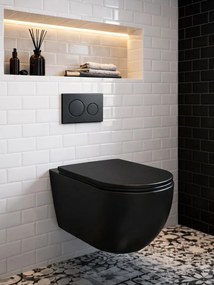 UPTrend Závěsný WC komplet bez příruby CANEO VORTEX TR2196DF‑U18 včetně Soft-Close sedátka, černá mat