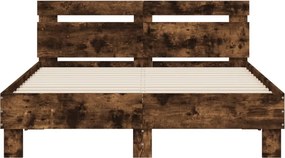 Rám postele s čelem a LED osvětlením kouřový dub 120 x 200 cm 3207557