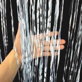 Provázková záclona Ambiance vzor Breeze modrá 180 × 300 cm