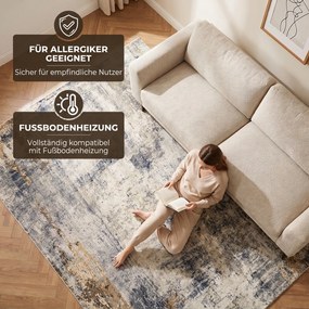 HOMCOM omyvatelný koberec s abstraktním vzorem, 300 × 200 cm, šedá