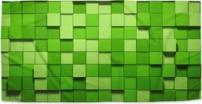 Sablio Ručník Green Blocks 3D - 30x50 cm