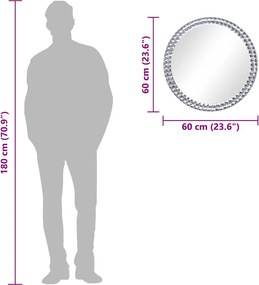 Nástěnné zrcadlo 60 cm tvrzené sklo 249449
