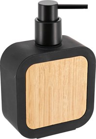 Dávkovač mýdla Tempesti, černá/s dřevěnými prvky, 350 ml