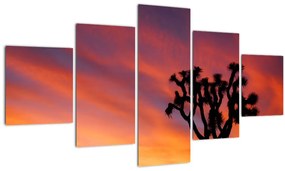 Obraz západu slunce nad siluetou stromu (125x70 cm)