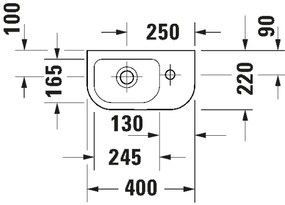 Duravit 7494000412 - Závěsné umyvadlo D-CODE 40x22 cm keramika/lesklá bílá