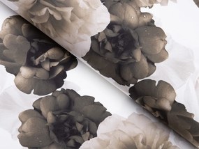 Biante Dekorační povlak na polštář s lemem PM-016 Velké hnědé květy 40 x 60 cm