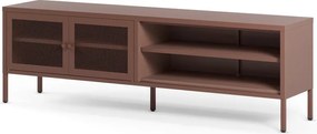 Vínový kovový TV stolek 160x50x35 cm Fayna – Marckeric