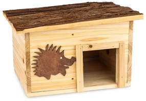 Domeček pro ježka, krmítko, přezimování, 2 komory, jedlové dřevo, neošetřený