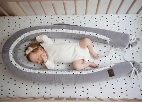 Sleepee Sametové hnízdečko ROYAL BABY pro miminko šedé